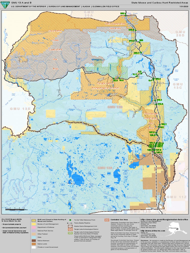 Map GeoPDF Alaska Unit 13A and 13B Non Federal Restricted Areas | PDF