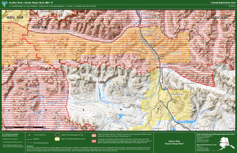 Maps - GeoPDF - Alaska Unit 13 Federal Subsistence - Alaska Range East ...