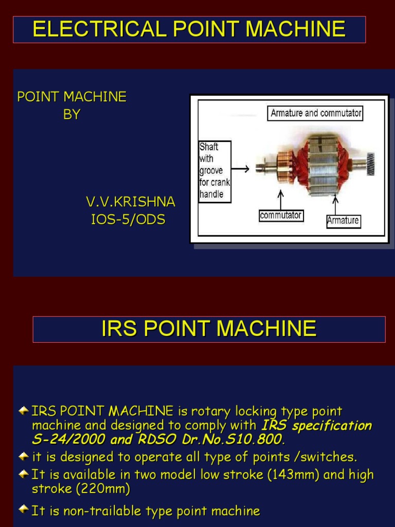 Electrical Point Machine | PDF | Electric Motor | Gear