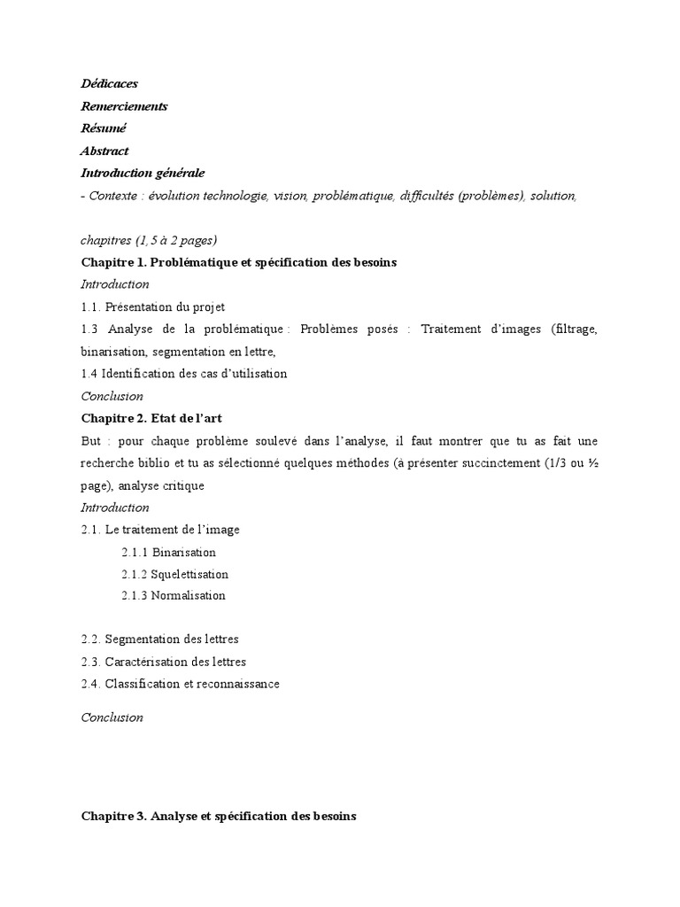 Plan Rapport PFE | PDF