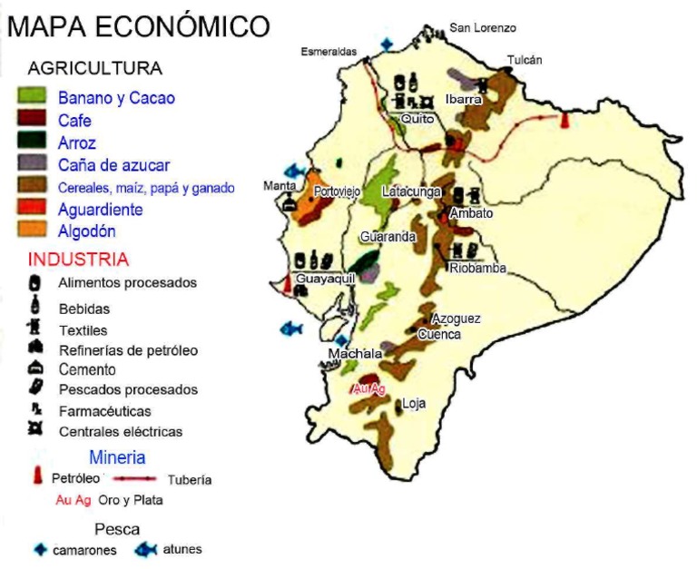 Mapa Economico Del Ecuador