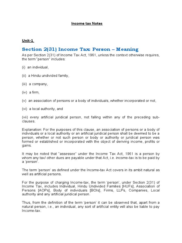 Income Tax Notes | Download Free PDF | Taxes | Income Tax