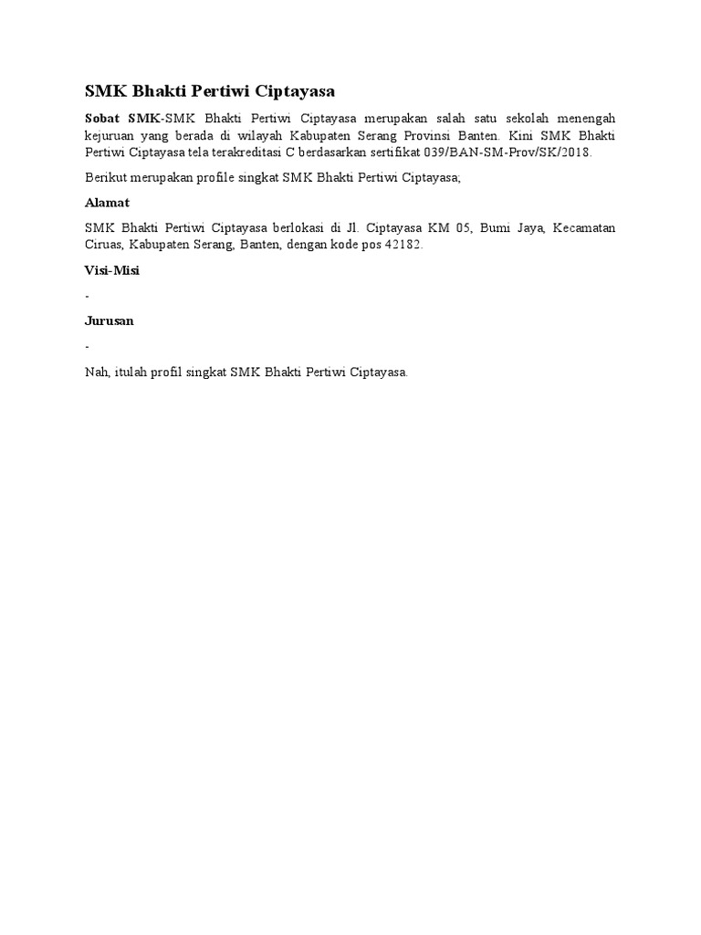 SMK Draft Template PKL | PDF