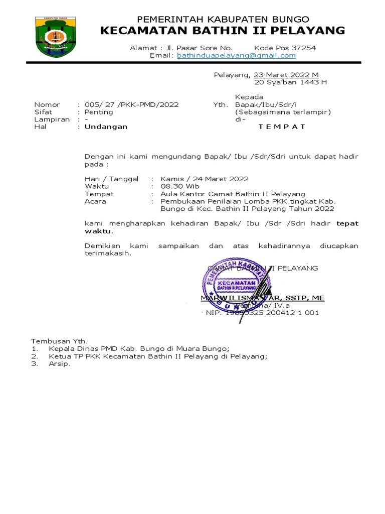 Surat Undangan PKK | PDF