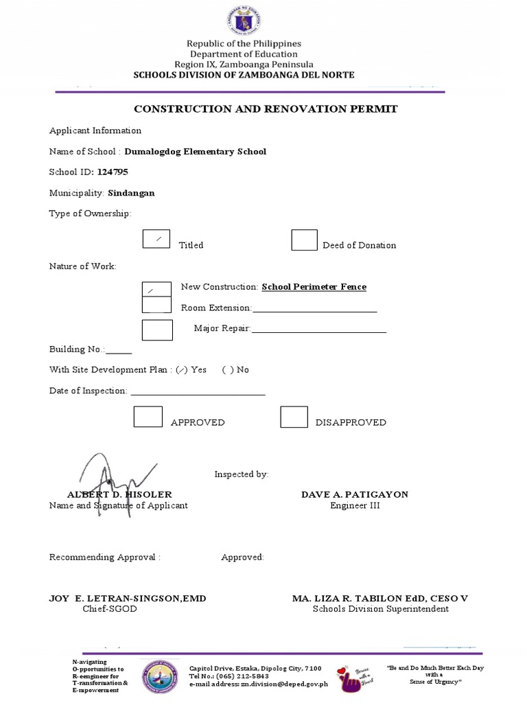 Construction and Renovation Permit | PDF