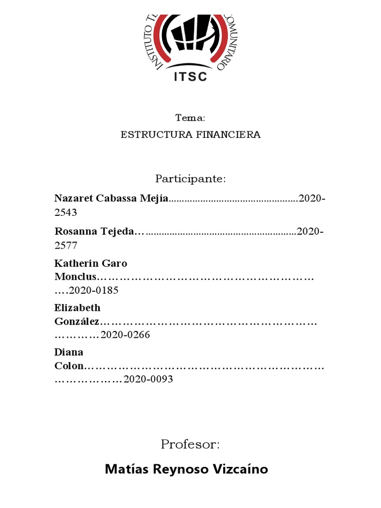 Estructura Financiera UNIDAD 7 GRUPO 3 | PDF | Negocios | Finanzas y dinero