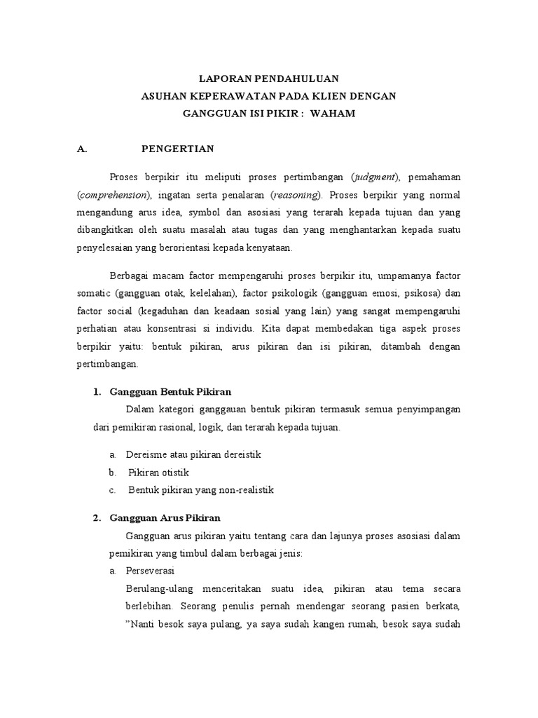 LP Askep Waham | PDF