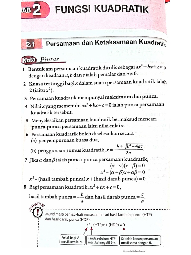 Nota Addmath Bab 2 KSSM Form 4 | PDF