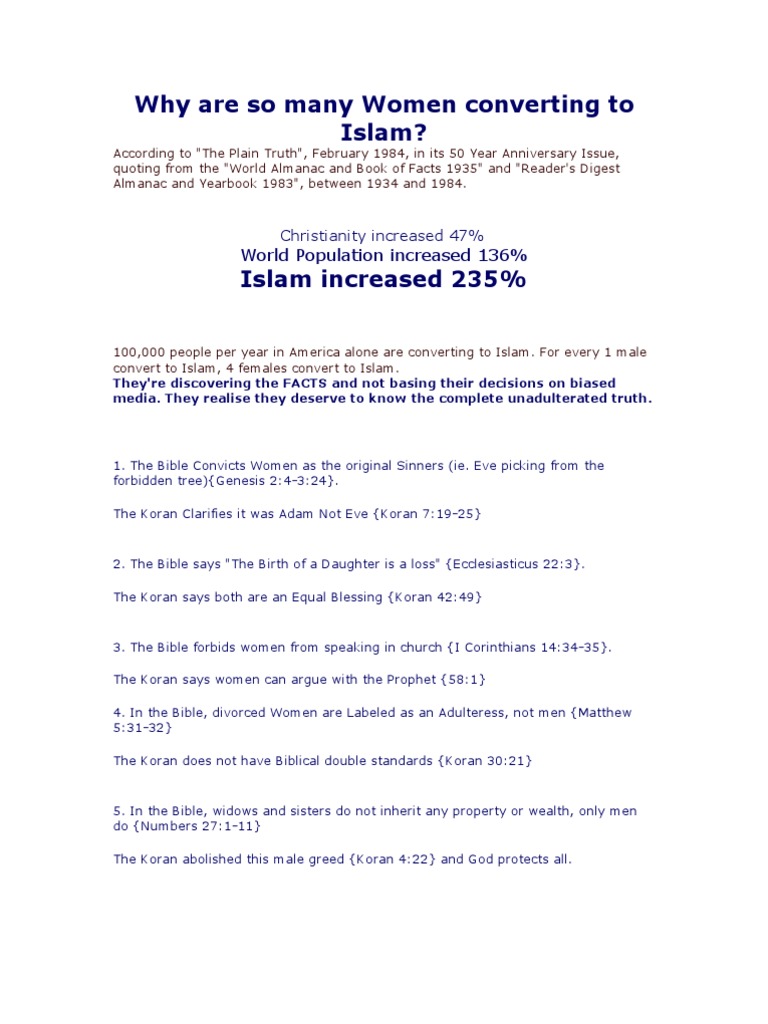 Why Are So Many Women Converting To Islam Pdf Quran Islam