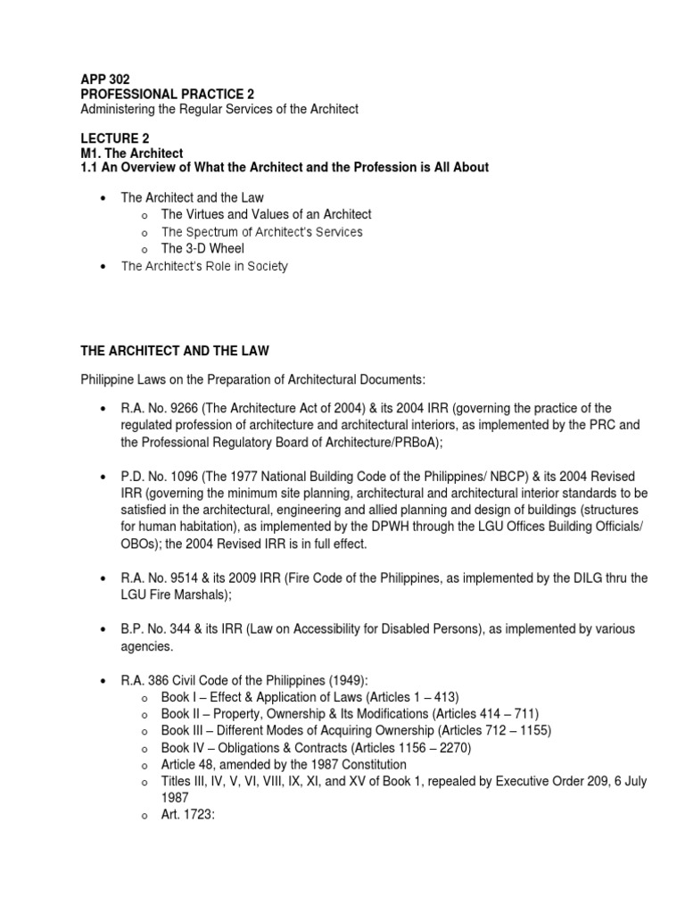 Architect's Role in Society and Law | PDF | Architect