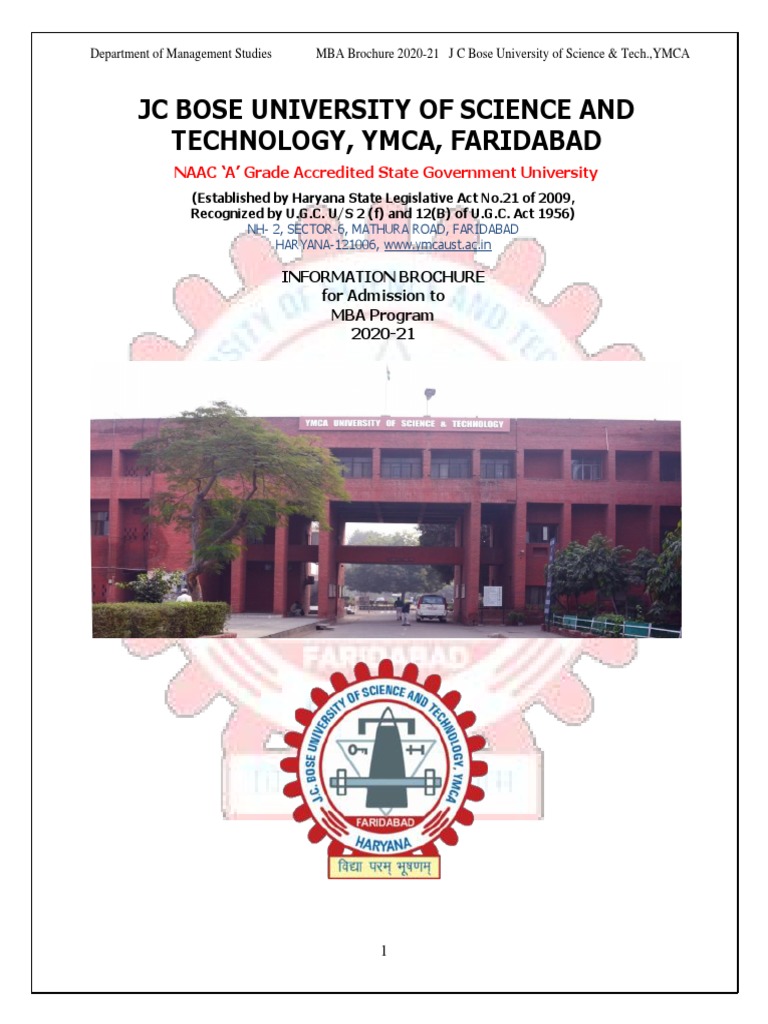 JC Bose University of Science and Technology, Ymca, Faridabad | PDF | Master Of Business ...