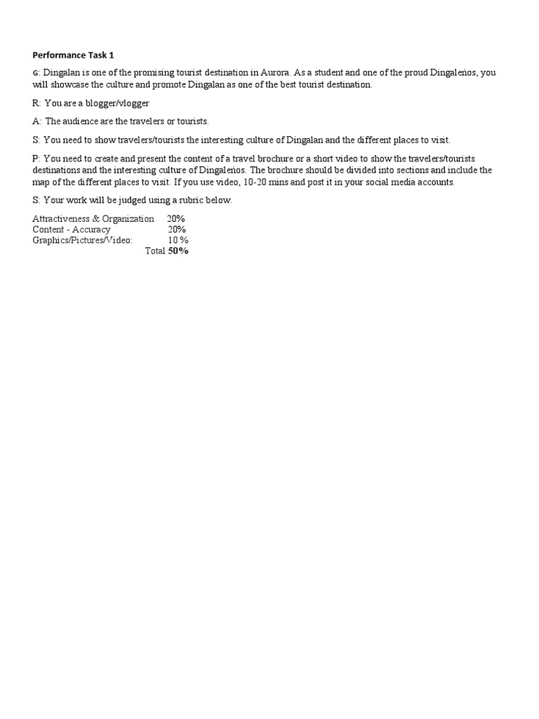 Performance Task 1 | PDF