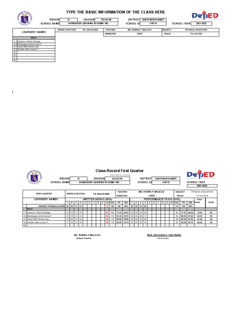 Grade 12 ICT 40 60 P.E. | PDF