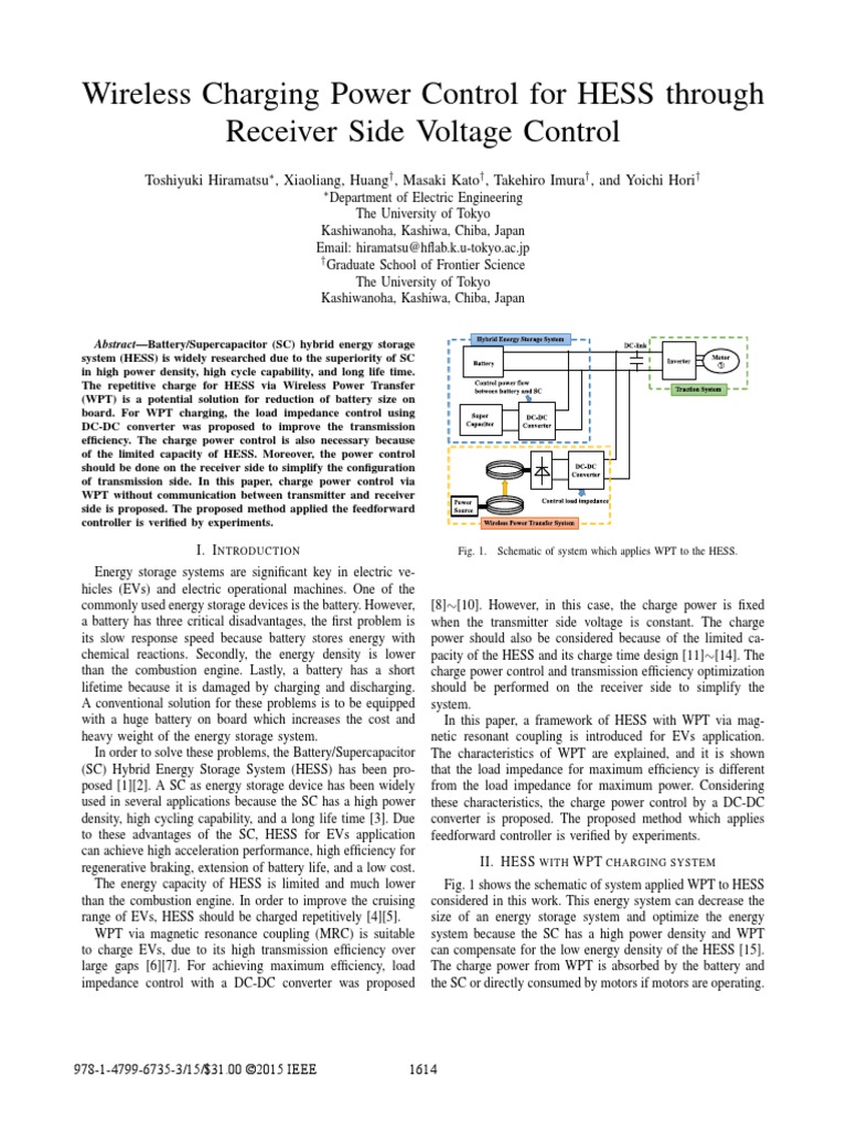 Wireless Charging Power Control For HESS Through Receiver Side Voltage ...