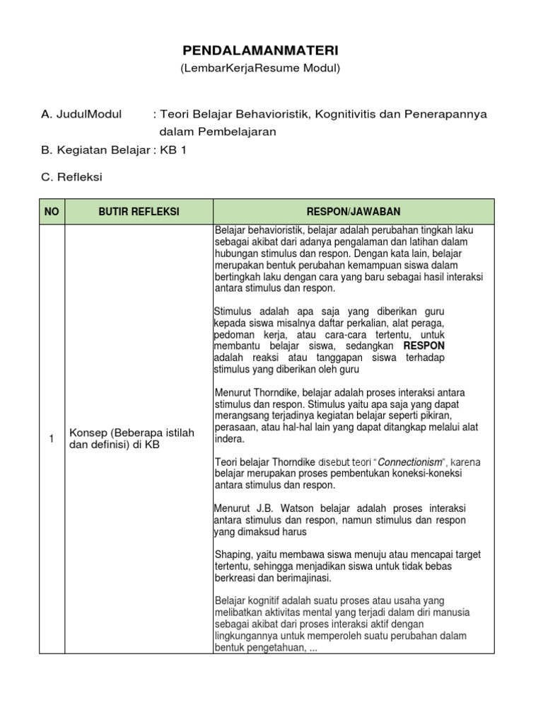Resume KB 1 | PDF | Karier & Perkembangan