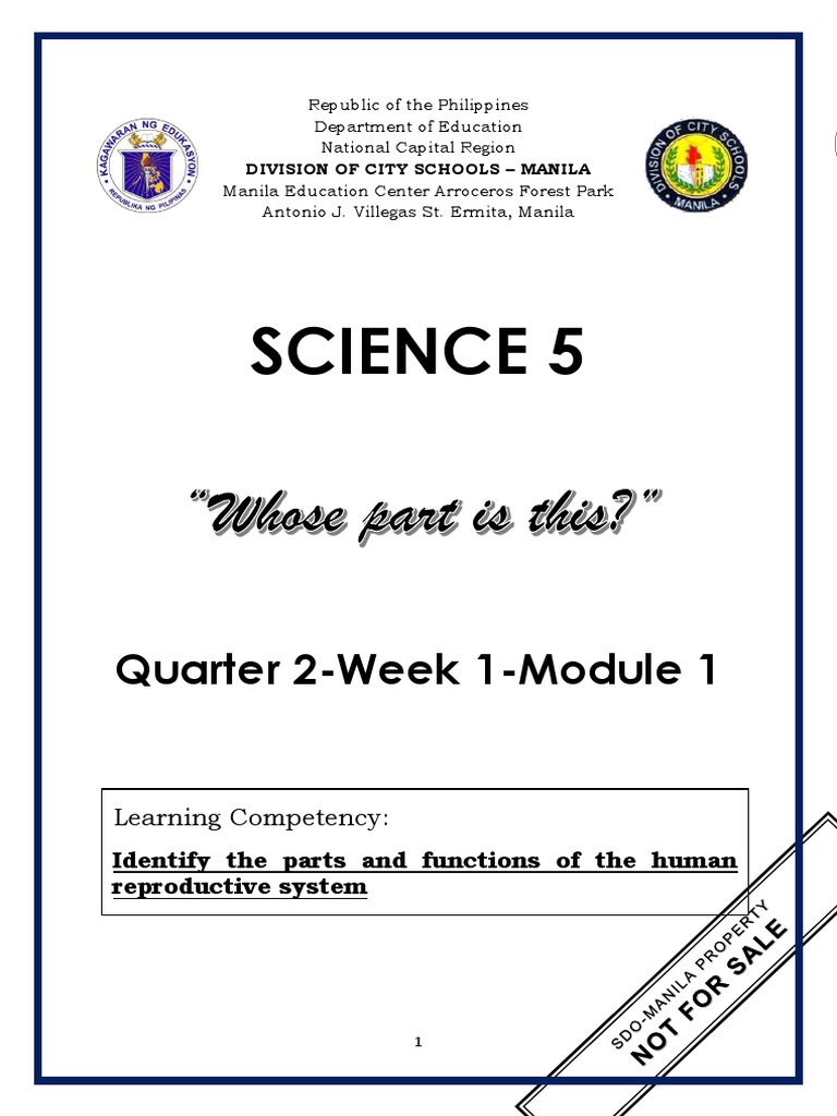 SCIENCE 5 - Q2 - Mod1 | PDF | Reproductive System | Reproduction