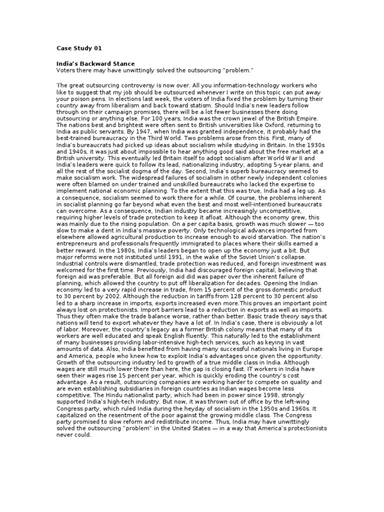 Case Study 01 | PDF | Trade | Tariff