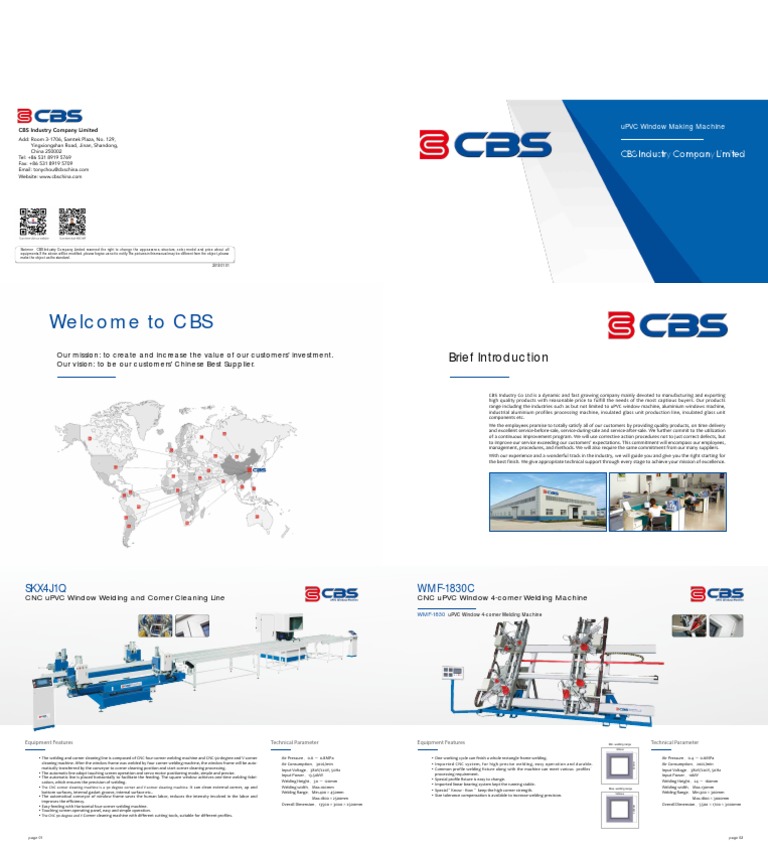 CBS Industry Company Limited: uPVC Window Making Machine | PDF ...