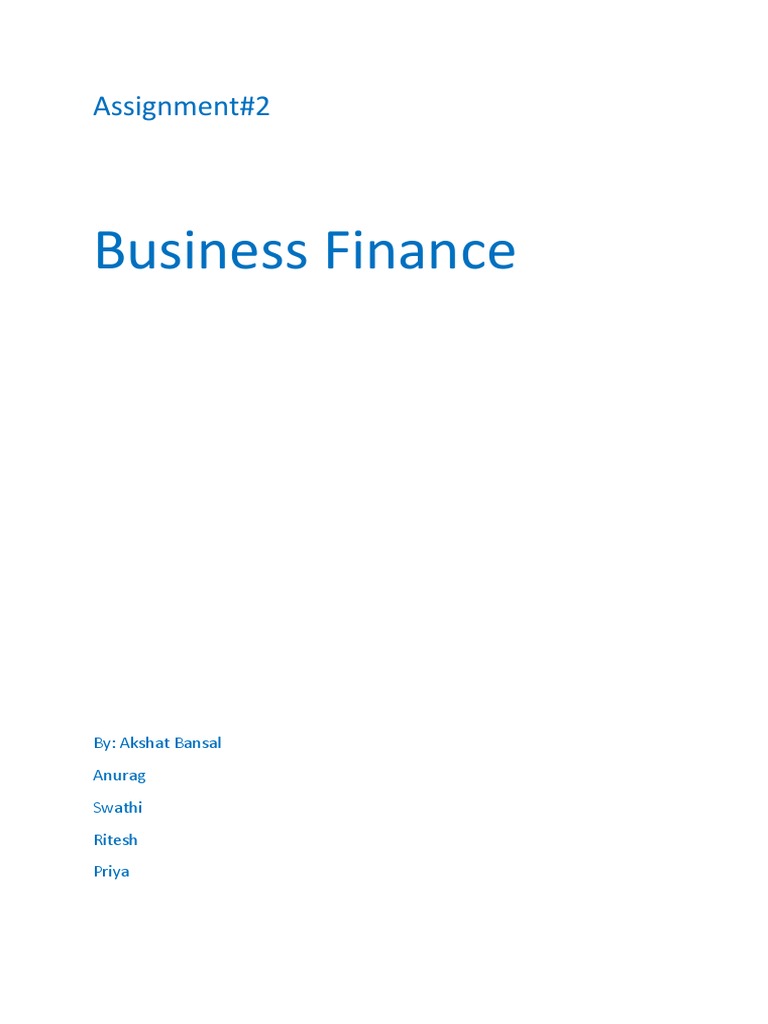 Business Finance Assignment 2 | PDF | Dividend | Bonds (Finance)