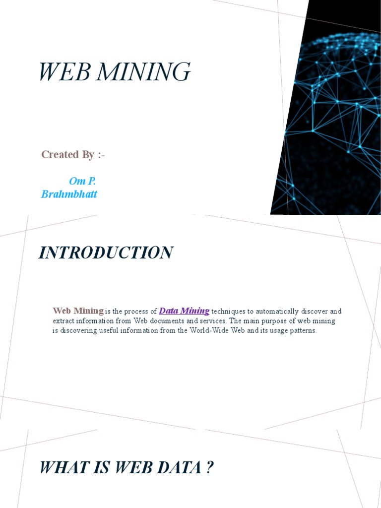 Web Mining: Created By | PDF | Internet & Web | World Wide Web