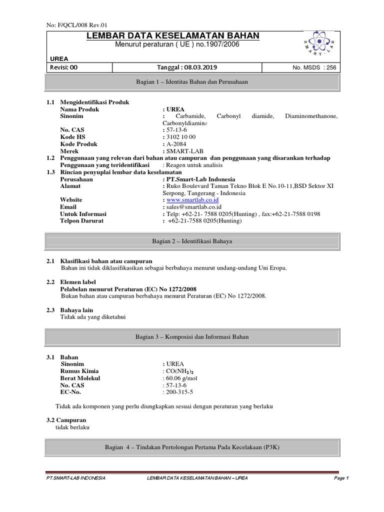 MSDS Urea (Indo) | PDF