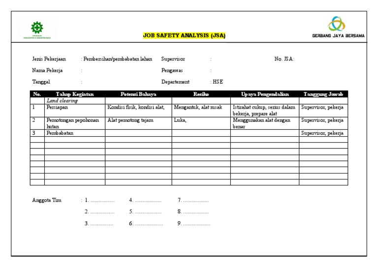 Job Safety Analysis | PDF