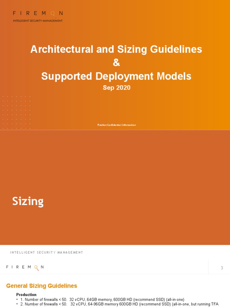FireMon Architectural Sizing Guidelines | PDF | Load Balancing ...