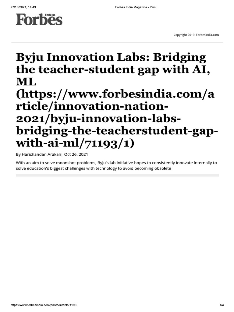 Byjus Innovation Labs Knowledge Graph | PDF