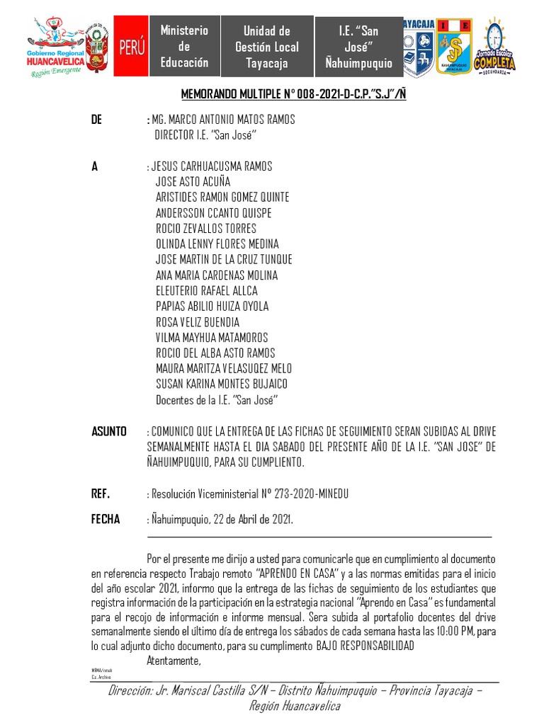 Memorando Multiple 08 | PDF