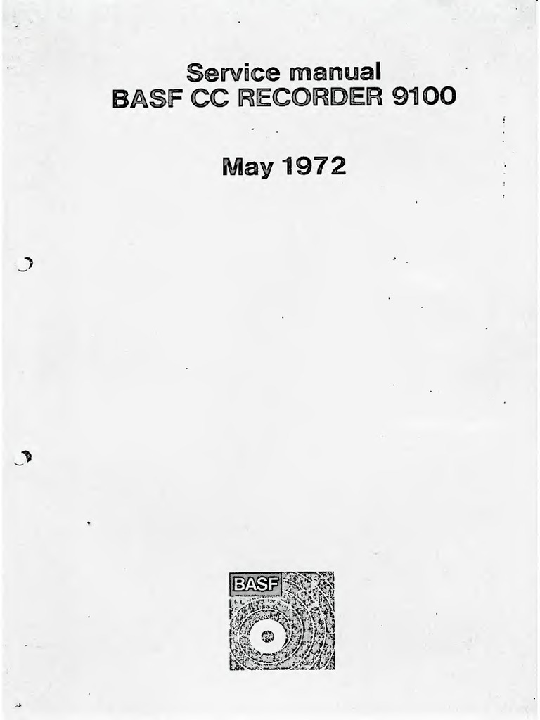 BASF CC Recorder 9100 Service | PDF