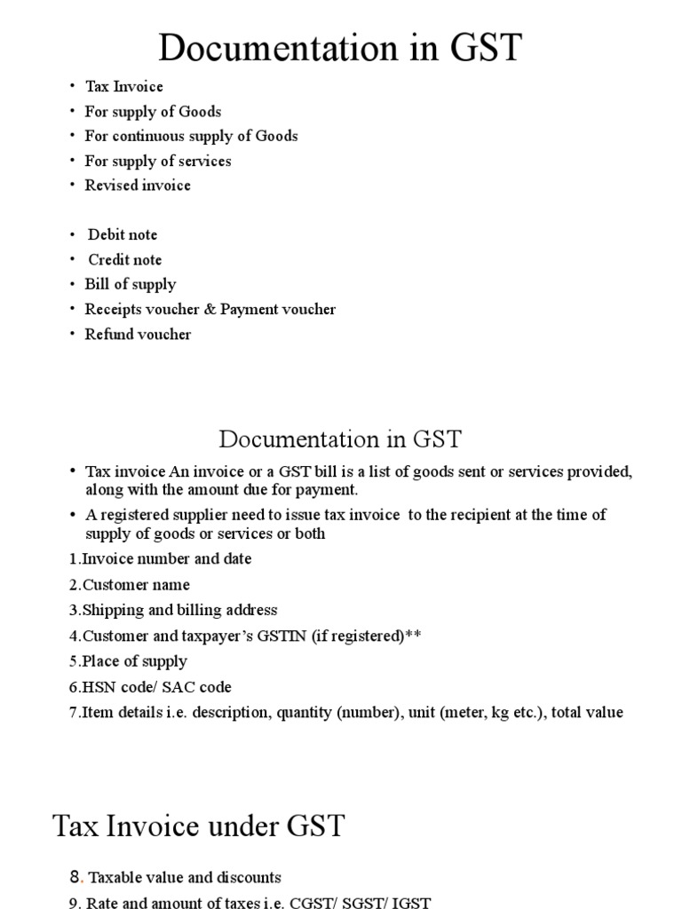 GST Documentation | PDF | Invoice | Value Added Tax