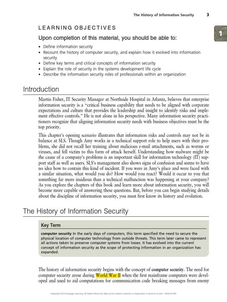 The History of Information Security - Chapter 1 | PDF | Internet | Information Security