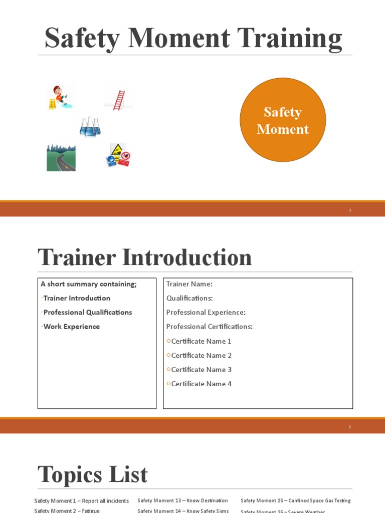 Essential Safety Moments Training Guide | PDF | Safety | Personal ...