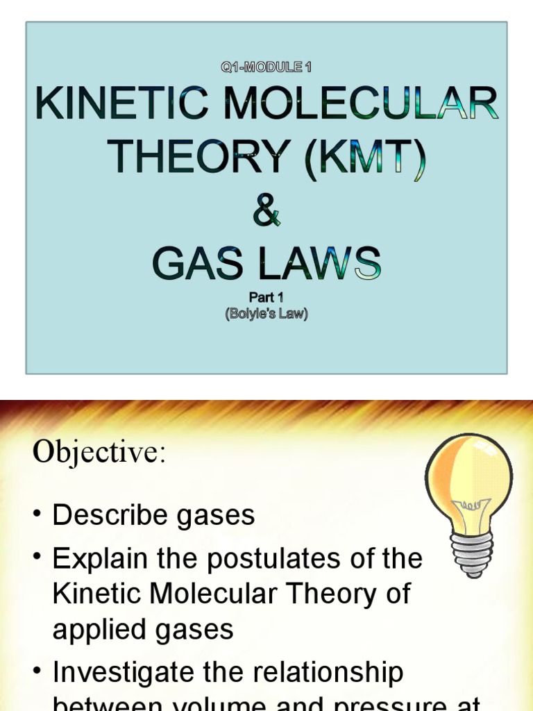 Q1-M1-KMT and Gas Laws (BL) | PDF | Gases | Temperature