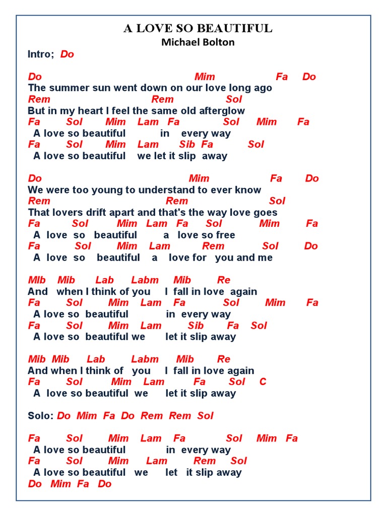 A Love So Beautiful (Michael Bolton) | PDF