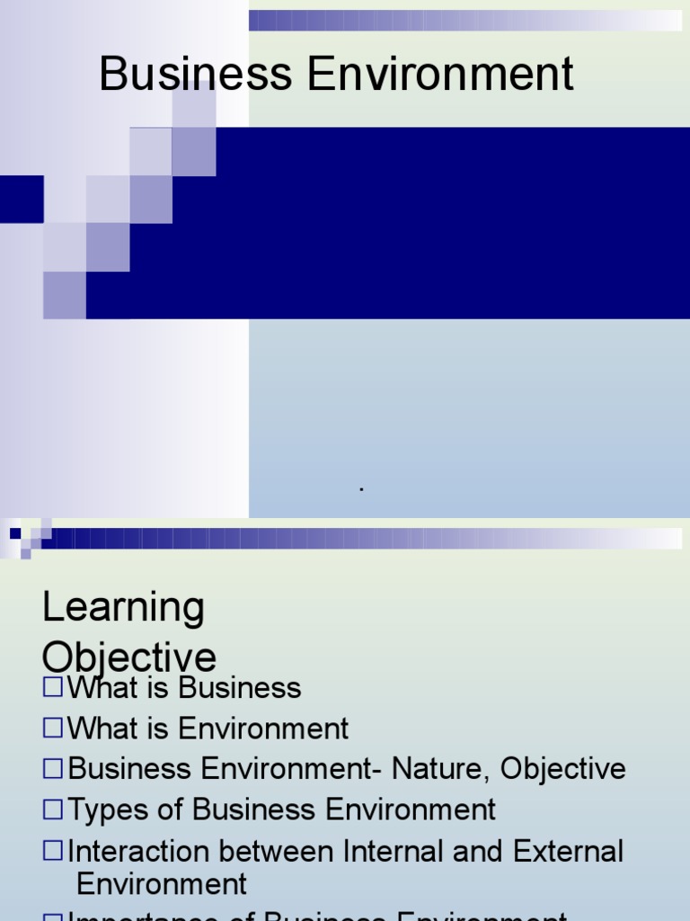 Understanding Business Environment Types | PDF | Macroeconomics ...