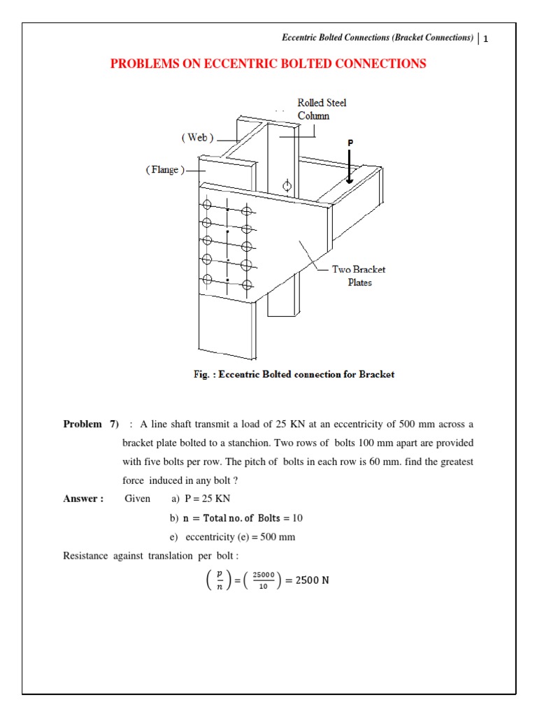 Eccentric Bolted Connections (Bracket) | PDF | Civil Engineering ...