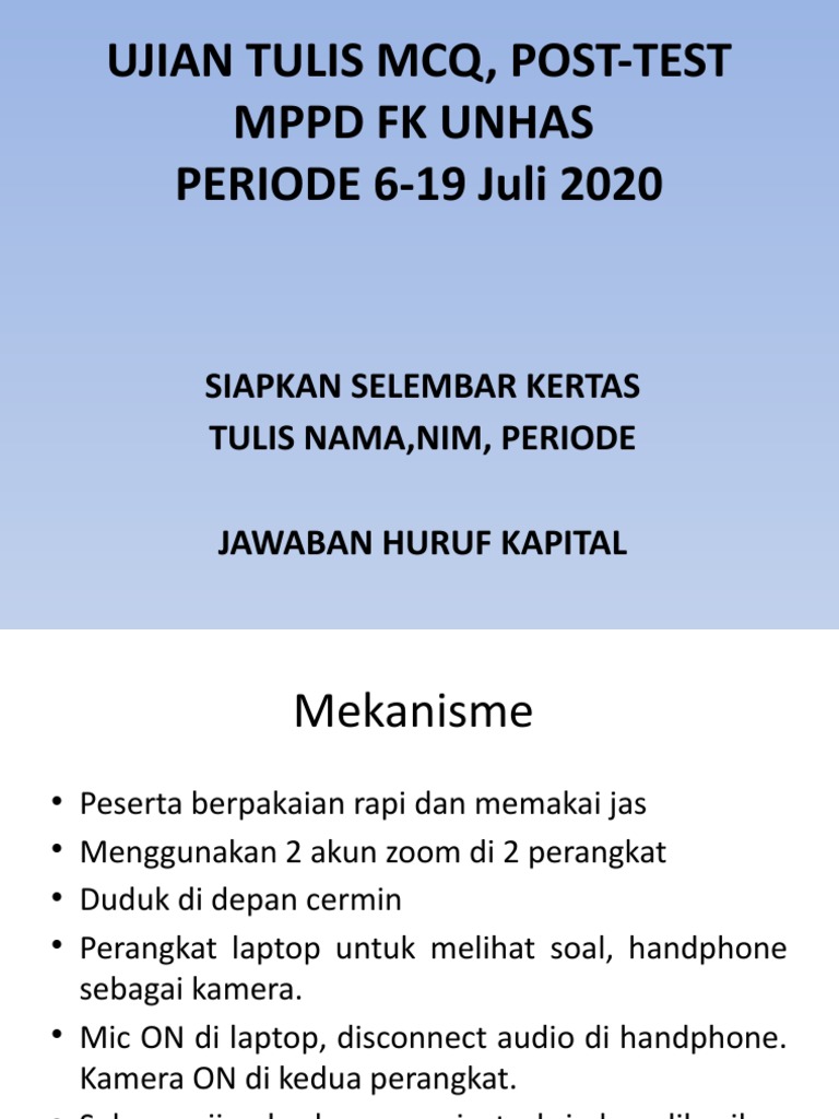 MCQ, Post Test | PDF