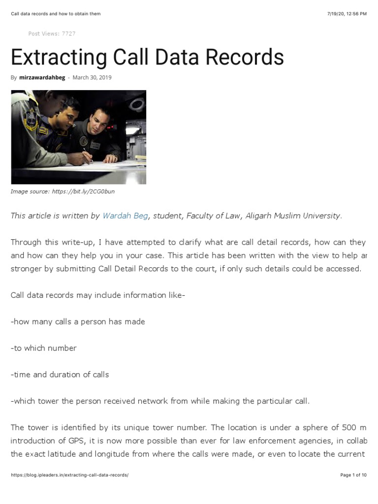 Call Data Records and How To Obtain Them | PDF | Telecommunications ...
