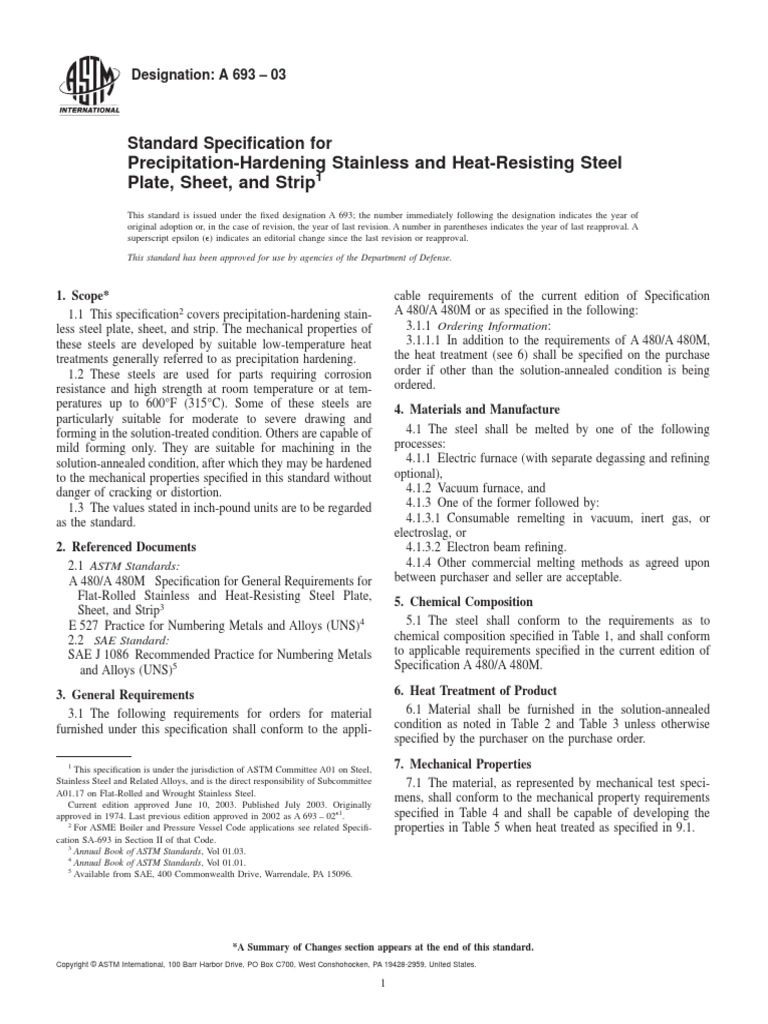 Astm A-693 | PDF | Steel | Heat Treating