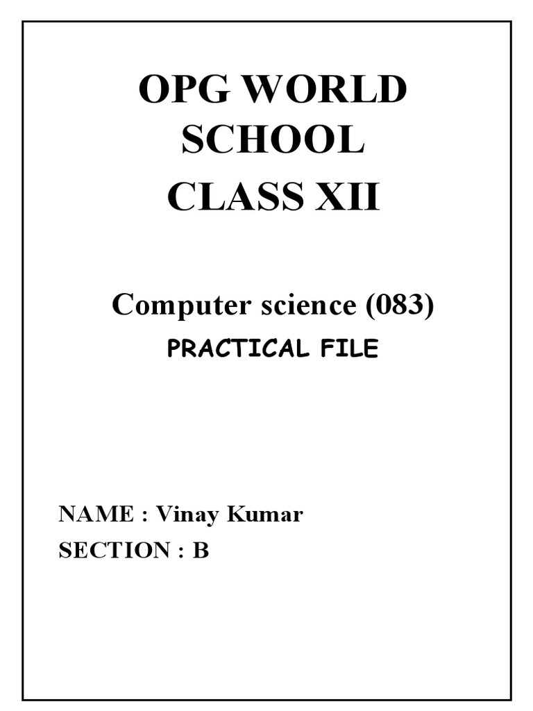 Computer Science Practical File | PDF | Data Management | Data