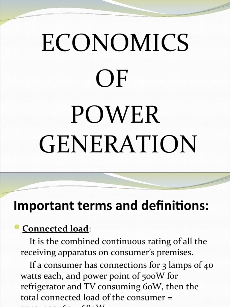 Economics of Power Generation Explained | PDF | Technology & Engineering