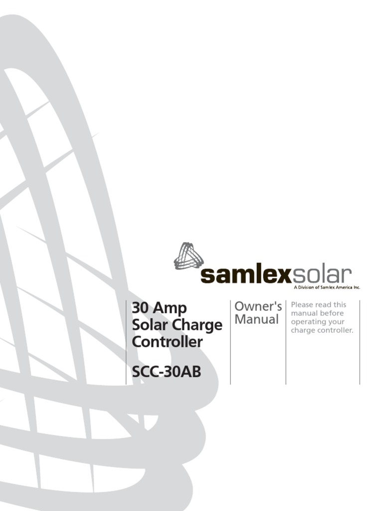 SamlexsolarSCC 30AB Manual | PDF | Solar Panel | Photovoltaic System