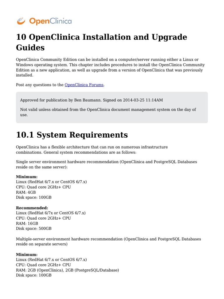 OpenClinica Installation and Upgrade Guides | PDF