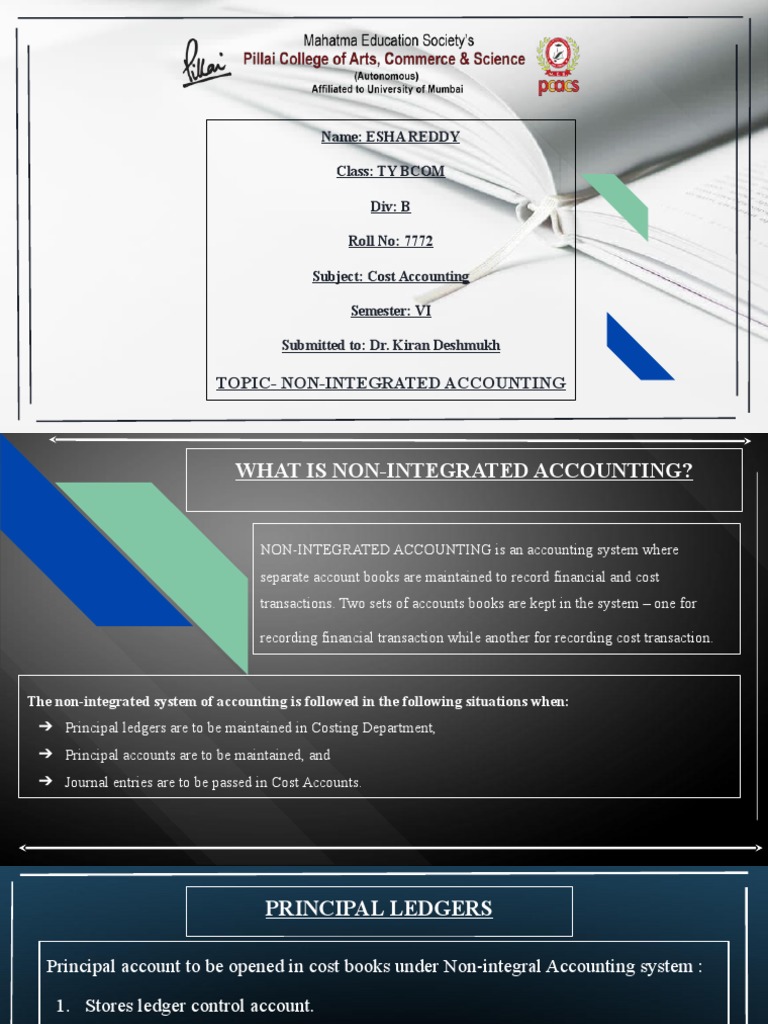 Non-Integrated Cost Accounting System of Eco Friendly Ltd for the Year ...