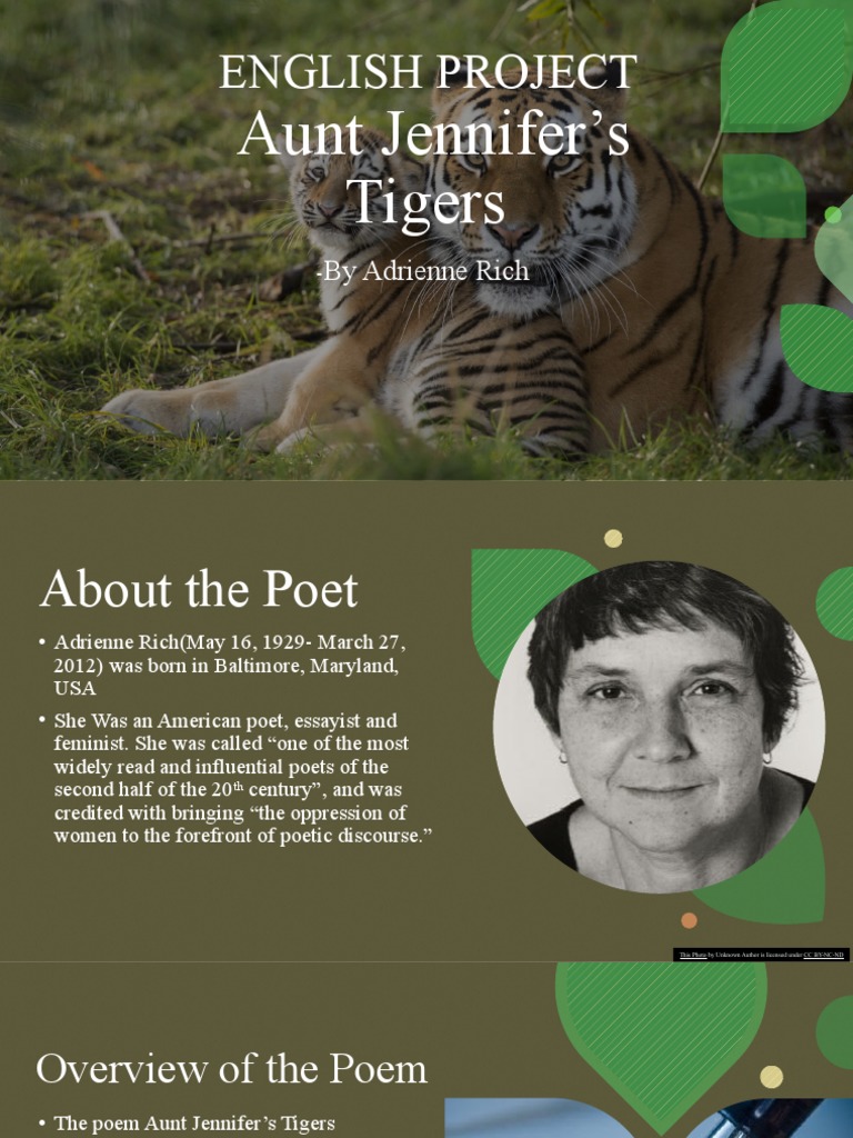 English Project: Aunt Jennifer's Tigers | PDF | Poetry