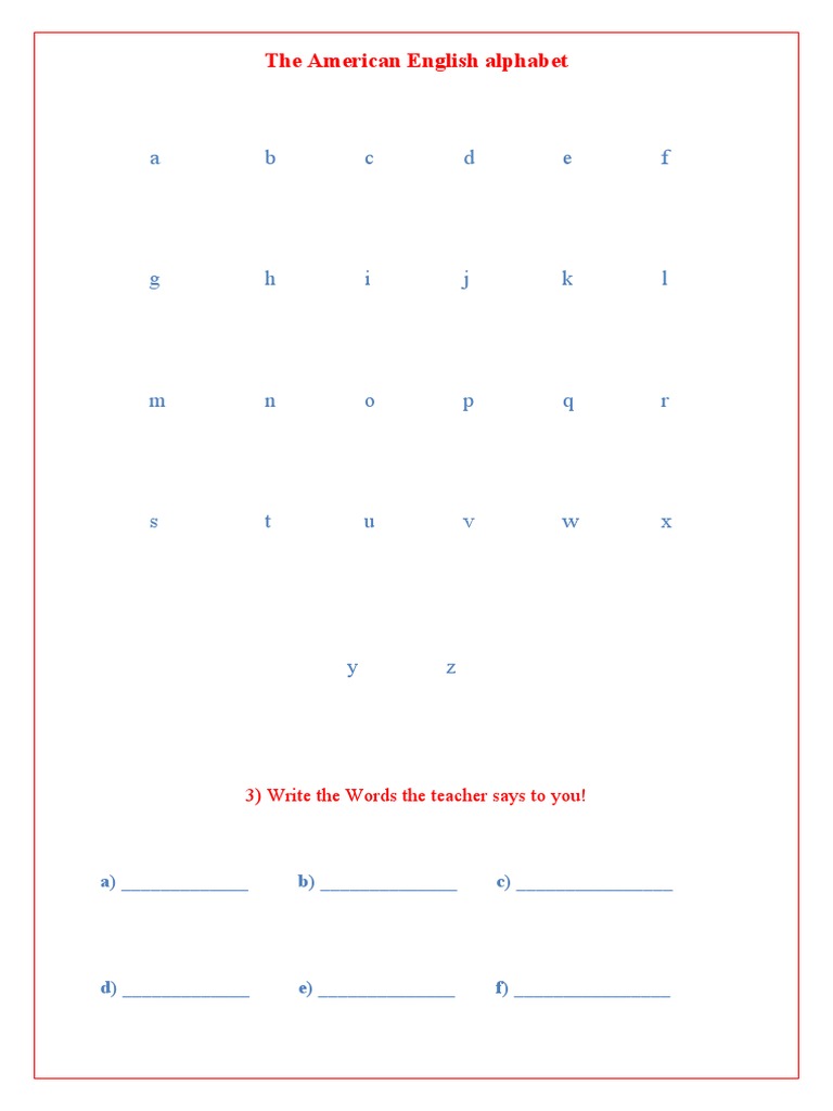 Class 1 The American English Alphabet | PDF