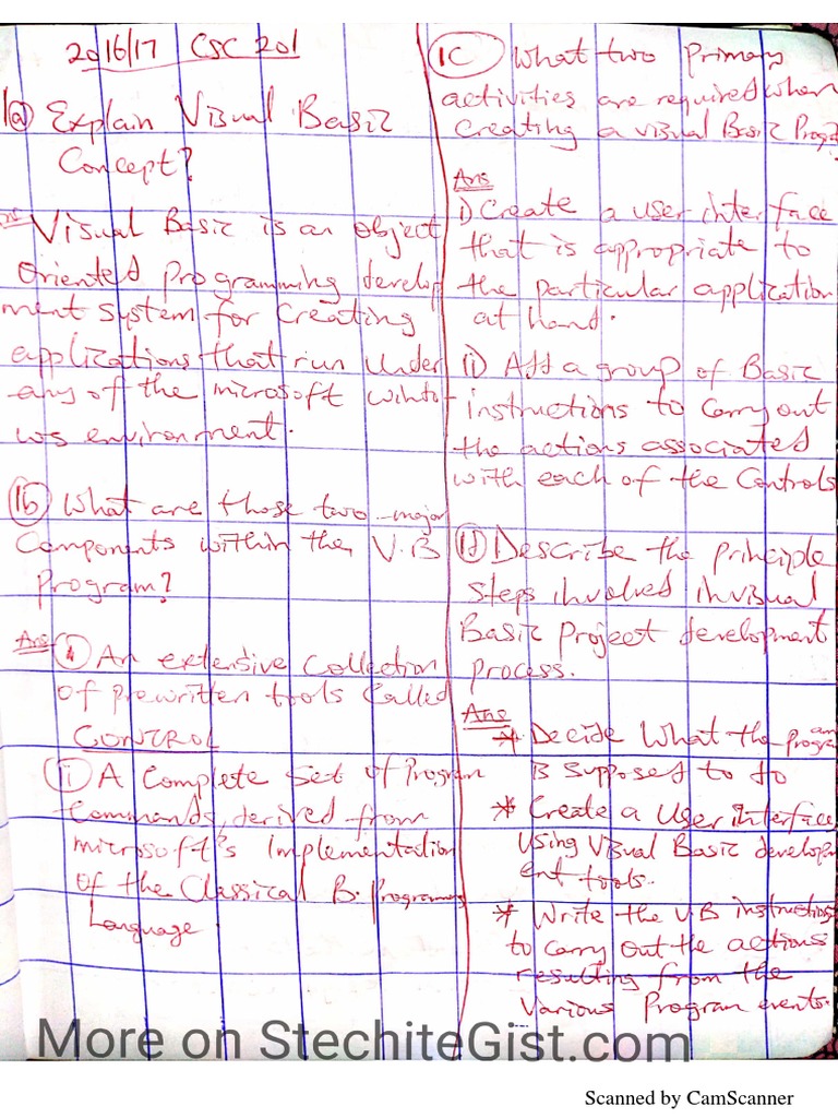 CSC 201 - Past Questions | PDF