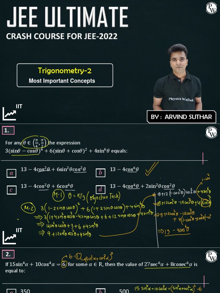 Trigonometry 02 Class Notes Trigonometry 2 Pdf Mathematical