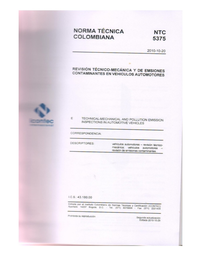 NTC 5375 - 2da Actualizacion - 20.10 | PDF